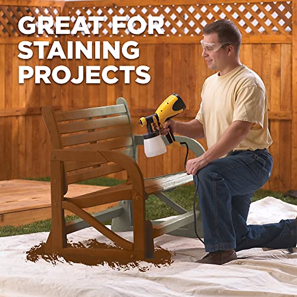 Wagner Spraytech 0518080 Control Spray Max HVLP Paint or Stain Sprayer, Complete Adjustability for Decks, Cabinets, Furniture and Woodworking, Extra Container Included, Yellow/Black