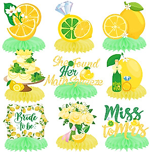Lemon Bridal Shower Centerpiece Honeycomb She Found Her Main Squeeze Lemon Table Centerpiece Decoration for Lemon Theme Bridal Shower Wedding Engagement Bachelorette Party Supplies