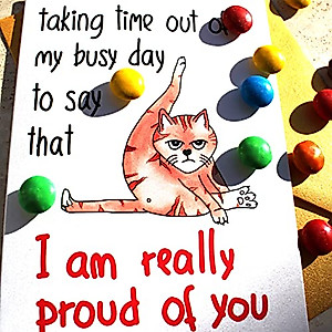 I Am Really Proud of You Card (Ginger Cat) - Funny Handmade Congratulations Card, New Job, Job Promotion, Retirement and Graduation Congrats Card to Graduate, Coworker, Colleague, Boss, Friend