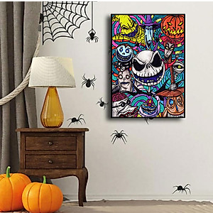 Nightmare Before Christmas Cross Stitch - Jack Needlepoint Counted Cross Stitch Kits for Beginners Adults Patterns Dimensions Embroidery Kits Arts and Crafts (11CT)