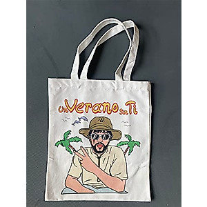 Canvas Tote Bag for women girls Aesthetic un verano Bunny sin ti Cloth Tote Shopping Bags School Shoulder Bag Reusable Bag