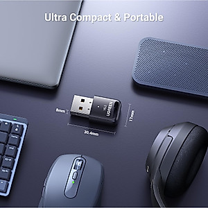 UGREEN Bluetooth Adapter, USB Bluetooth 5.3 Adapter for PC, Wireless Bluetooth Dongle, Plug and Play for Windows 11/10/8.1 Headphone Mouse Keyboard Printer Speaker Xbox PS5 Game Controllers