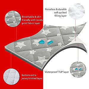 Crib Mattress Protector Waterproof 2 Pack Quilted Crib Mattress Pad Cover, Extra Soft Breathable Toddler Mattress Pad Cover - 28” x 52”