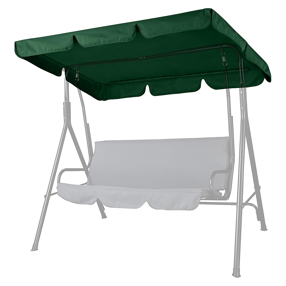 Yescom 64"x47" Deluxe Outdoor Swing Canopy Replacement UV30+ 180gsm Porch Top Cover for Patio Yard Seat Green