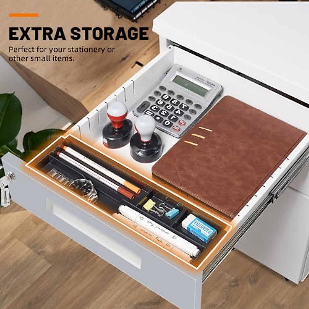 Godappe 3 Drawer Mobile File Cabinet, Metal Vertical Filing Cabinet with Lock Anti-tilt Design Rolling Filing Cabinet Under Desk File Cabinet fits Letter/Legal/A4 Size for Home Office(Grey)