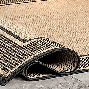 nuLOOM Gris Border Indoor/Outdoor Area Rug, 8', Beige