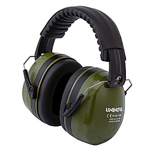 UNINOVA Hearing Protection Earmuffs, Noise Reduction Safety Ear Muffs, NRR 26dB Ear Protection Headphones for Shooting Gun Range Lawn Mowing Construction Woodworking Adults Men Women,Armygreen