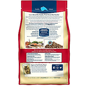 Blue Buffalo Indoor Health Natural Adult Dry Cat Food, Salmon & Brown Rice 5-lb