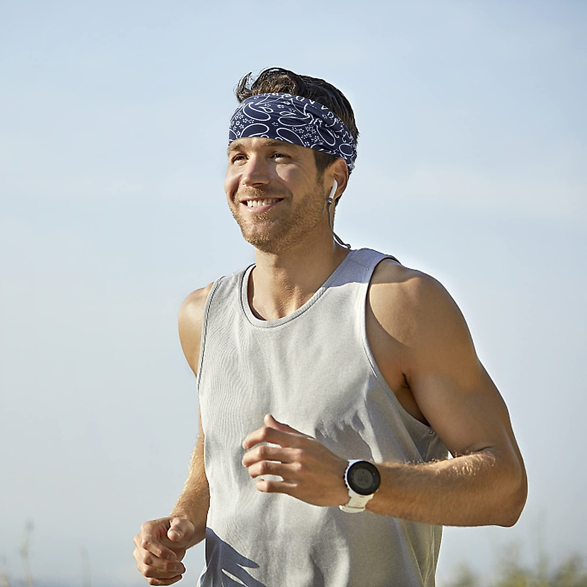 YARIEW 6Pcs Headbands Head Bands Sweat Band Hair Wrap Headwrap Fashion Boho Wide Thick Workout Yoga Elastic Headbands Mens Cooling Running Sports Headband Sweatbands for Women and Men