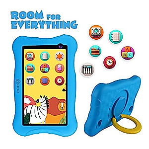 Contixo Kids Tablet V10+, 7-inch HD, Ages 3-7, Toddler Tablet with Camera, Parental Control, Android 10, 32GB, WiFi, Learning Tablet for Children with Teacher's Approved Apps and Kid-Proof Case, Blue