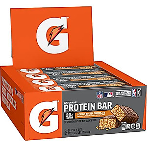 Gatorade Whey Protein Recover Bars, Peanut Butter Chocolate, 2.8 ounce bars, 6 Count