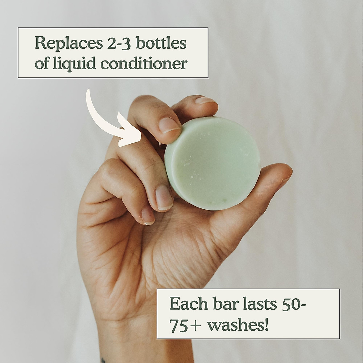 Zero Waste MVMT Conditioner Bar | Peppermint + Eucalyptus | Eco-friendly Conditioner with Travel Container | Natural Salon Quality Conditioner, Zero Waste & Plastic Free