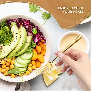 Oval Gold 20-Piece Silverware Set, Forged Stainless Steel Flatware Set with American Design, Mirror Polished Modern Cutlery Set, Service for 4, Dishwasher Safe