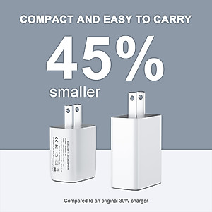 30W USB C Charger Block Fast Charging For Google Pixel 8 7 6 5 8 7a 6a 5a Pro Iphone 15/15 Pro/15 Pro Max,Samsung Galaxy S23/S22/S21 Note 20 30W PD Power Adapter Wall Charger Box+6ft Type C to C Cable