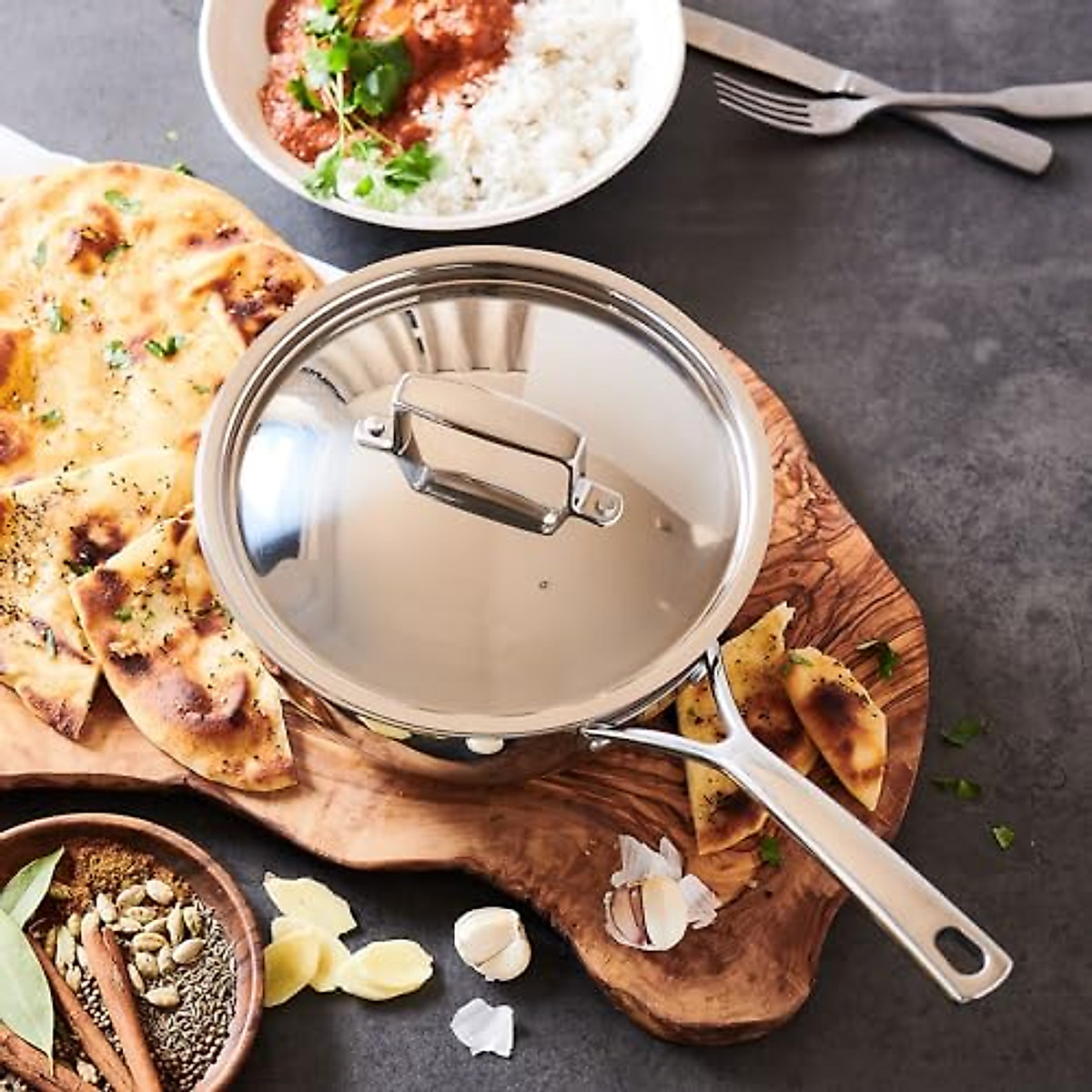 Sur La Table Classic 5-Ply Stainless Steel Saucepan