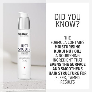 Goldwell Dualsenses Just Smooth Taming Anti-Frizz & Humidity Control 6 Effects Serum, Paraben Free, Floral, 100ml