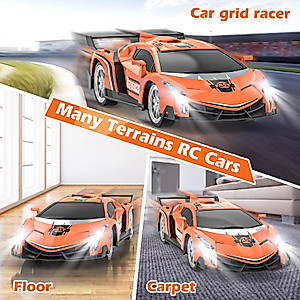 Growsland Remote Control Car RC Cars Xmas Gifts Toys for Kids 1/18 Electric Sport Racing Hobby Rc Crawler Toy Car Boys Girls Adults Included Rechargable Batteries (Orange)