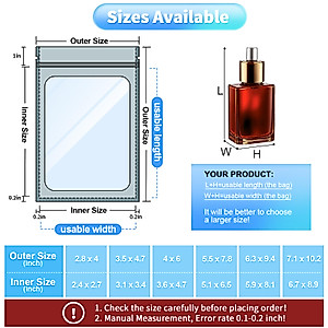 100 Pieces Smell Proof Mylar Bags- Resealable Holographic Packaging Pouch Bag with Clear Window for Food Storage Eyelash Jewelry Electronics Storage (Purple, 4 x 6 Inch)