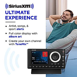 SiriusXM Onyx Plus Satellite Radio w/ Home Kit, Enjoy SiriusXM on your Home Stereo or Powered Speakers for as Low as $5/month + $60 Service Card with Activation