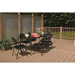 Mainstays 6' Centerfold Folding Table, White or Black (Black)