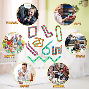 8Pcs Fidgets Wacky Tracks Fidget Toys for Kids Classroom Students School Prizes Gifts Sensory Autism Toys Snap Fidget Snake Click Toys for Adults Stress Relief ADD ADHD Autistic Keeps Fingers Busy