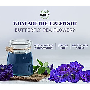 Holistic Depot ACT Organic Butterfly Pea Flower 8 oz (226g) - Non-GMO - Natural Butterfly Pea Flowers - Antioxidant Rich Butterfly Pea Flower - Ethically Sourced Butterfly Pea Flower from Thailand - Packed in the United States