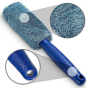 JIANFA Wheel Brush, Microfiber Metal Free Wheel & Rim Brush Cleaner Brush for Wheel and Rim Detailing, No Scratching