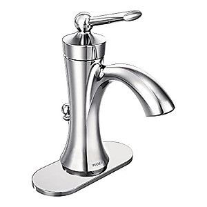 Moen Wynford Chrome One-Handle High Arc Bathroom Faucet, 4500