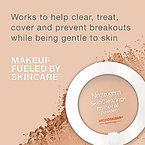 Neutrogena SkinClearing Mineral Acne-Concealing Pressed Powder Compact, Shine-Free & Oil-Absorbing Makeup with Salicylic Acid to Cover, Treat & Prevent Acne Breakouts, Buff 30, .38 oz (Pack of 2)