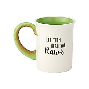 Enesco Our Name is Mud “Tea Rex” Stoneware Coffee, 16 oz. Sculpted Mug, Green,6000549