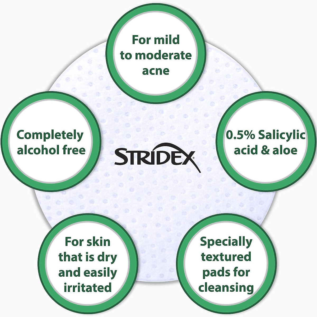 Stridex Medicated Acne Pads, Sensitive, 90 Count, Pack of 3 – Facial Cleansing Wipes, Alcohol-Free Face Pads, Acne Treatment for Face, For Mild to Moderate Acne, Smooth Application
