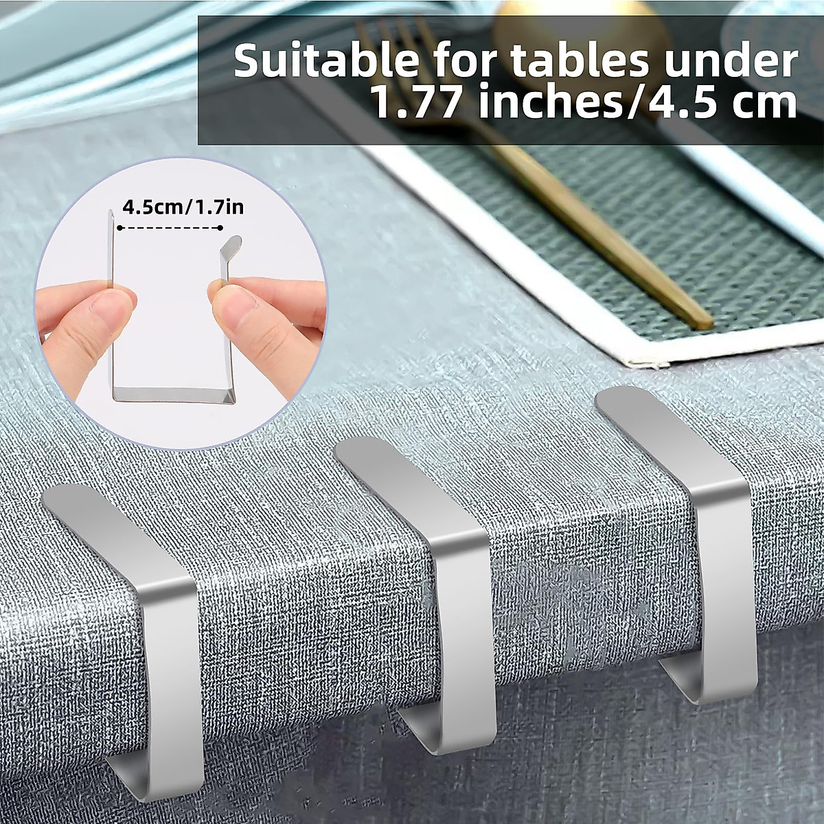 24Pcs Outdoor Picnic Table Clips - High Quality Stainless Steel Tablecloth Clips for Outdoor Tables Picnic Camping,Table Tablecloth Fixing Clips