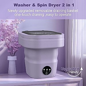 SEMONE Portable Washing Machine,11L Folding Mini Washer with 3 Modes Deep Cleaning of underwear, baby clothes, Foldable Washing Machine for apartments, dormitories, hotel, WSHG123