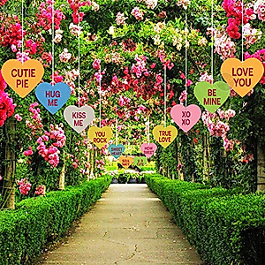 KatchOn, Felt Valentine Conversation Hearts Decor - Pack of 12, No DIY | Valentines Day Decor | Valentines Decorations Outdoor | Conversation Hearts Decorations | Valentine Window Decorations