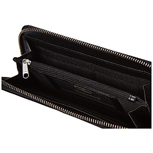 Timberland womens Leather Rfid Zip Around Wallet Clutch With Wristlet Strap, Black (Pebble), One Size