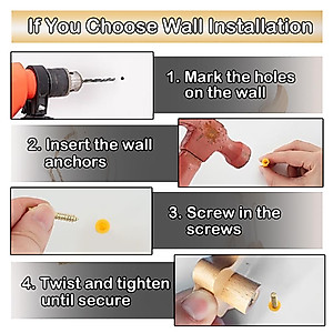 GiYuter 5 Packs Cute Coat Hooks | Suction Cup and Wall Mounted Hook | Child Baby Nursery Wooden Wall Hooks