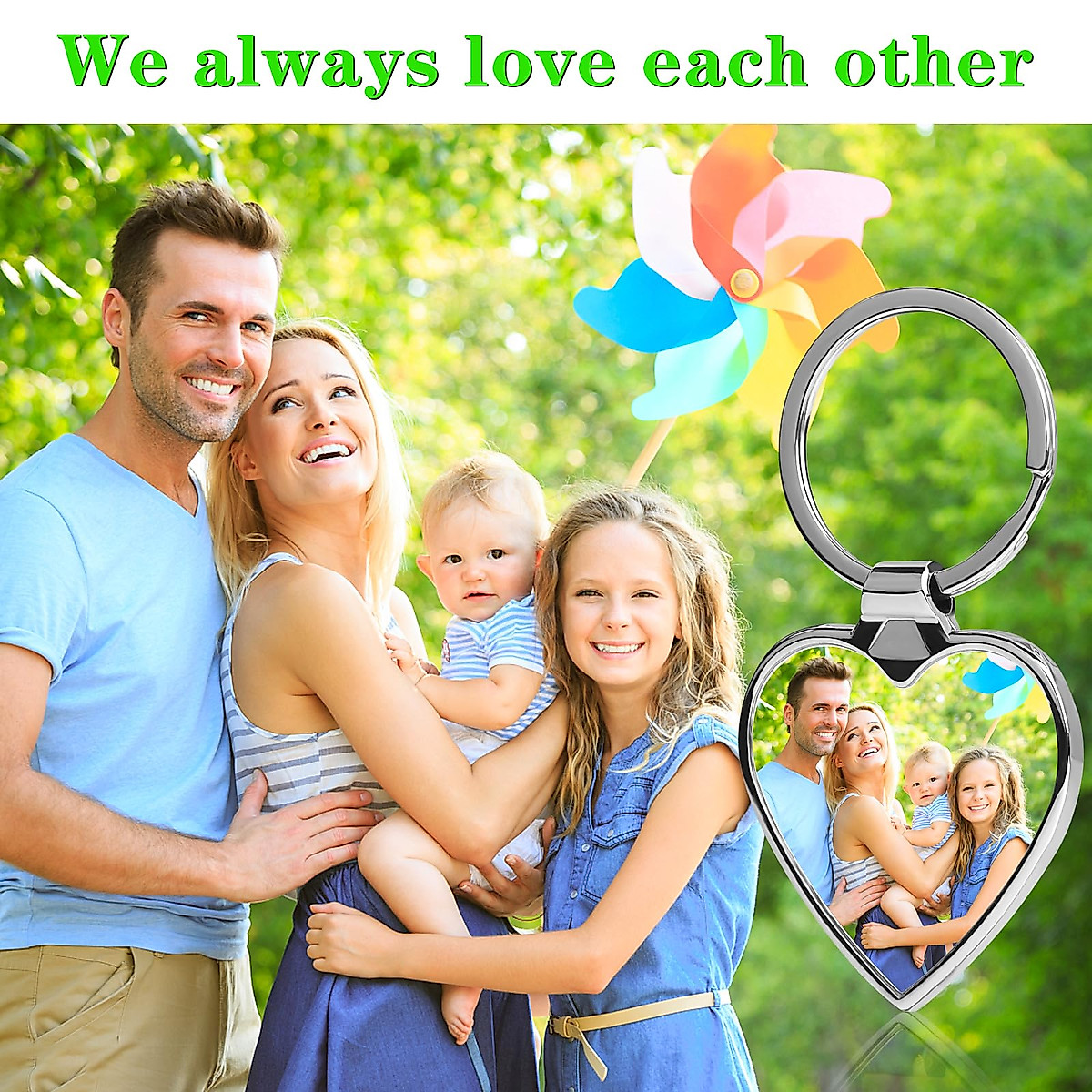 HYPERFOLD Double Side Custom Keychain with Picture Personalized Engraving Photo Text Customized Gifts for Men Boyfriend