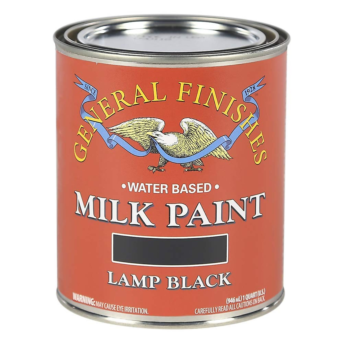 General Finishes Water Based Milk Paint, 1 Quart, Lamp Black