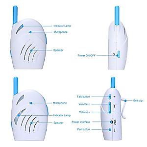 Splenssy Audio Baby Monitor Portable 2.4GHz Wireless Digital Audio Baby Monitor Two Way Talk Baby Cry Detector Sensitive Transmission