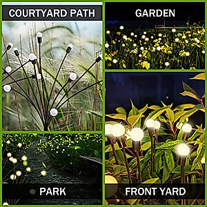 Solar Garden Lights 10LED - New Upgraded Solar Swaying Light, Sway by Wind, Ip65 Waterproof Solar Outdoor Light,Super Bright Light Bulb & High Flexibility Iron Wire, Yard Patio Pathway Decoration