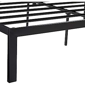 Zinus Cherie Faux Leather Classic Platform Bed Frame with Steel Support Slats, Queen