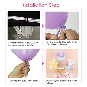 ROYUYE 7 Sets Balloon Stands for Table Balloon Stand Kits Clear Table Balloon Centerpiece Stand Balloon Holder Decorations for Birthday Baby Shower Graduation Party Decorations