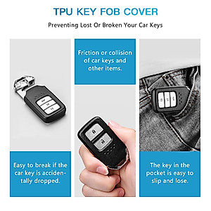 1797 Key Fob Cover for Honda Civic 2022 2023 CR-V HR-V Accessories Keychain Car Remote Shell Bling Crystal TPU Silver