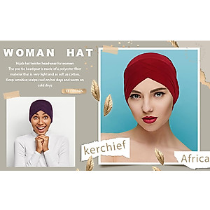 Fxhixiy Hijab Chemo Cancer Beanies Turbans Hats Cap Twisted Hair Cover Headwrap Turban Headwear for Women (Gray)