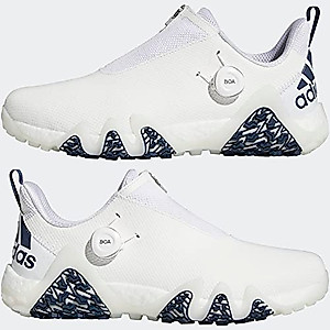 adidas Men's CodeChaos 22 BOA Spikeless Golf Shoes, Footwear White/Crew Navy/Crystal White, 10.5