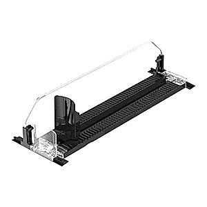Adjustable Beverage Dispenser for Refrigerator - Spring-Loaded Can Pusher, Space Saving Soda Can Organizer, Refrigerator Drink Holder with Auto-Slide Function - 12-inch Can Dispenser (300-310MM)