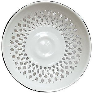 Enamelware Bread Plate - Vintage Look Enamel Vented Bread Bowl