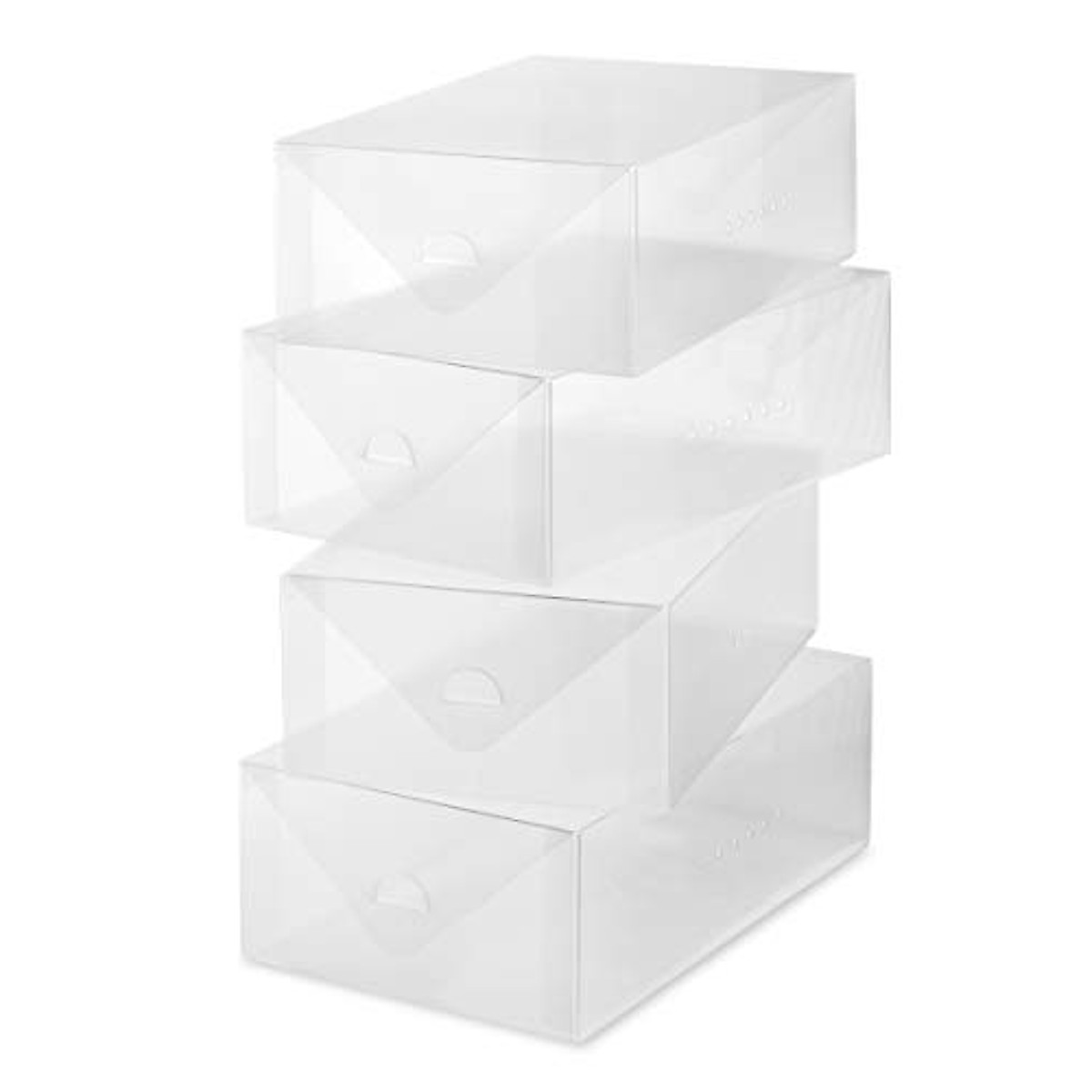 Whitmor Clear Vue Women's Shoe Box, Set of 4, White, 4 Count & Clear Vue Men's Shoe Box Set of 3