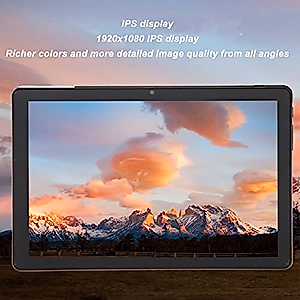 Qinlorgo 10 Inch Tablet, Gold 1920x1080 IPS Calling Tablet 12GB RAM 128GB ROM 100-240V for Reading for Android 11.0 (US Plug)
