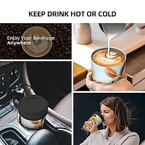 GTKSYNVE Reusable Coffee Mug with Lid and Handle, Easter Colorful Eggs Tumbler for Hot & Cold Drinks 16oz Stainless Steel Insulated Coffee Tumblers Double Wall Vacuum Thermal Cup